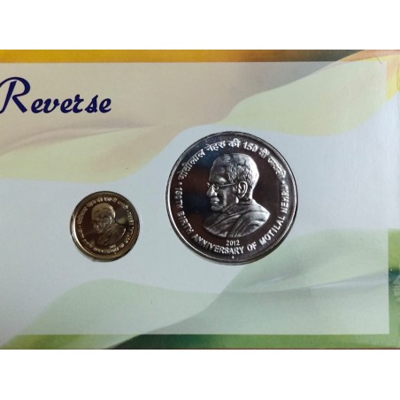 150th Birth Anniversary of Motilal Nehru Unc Set with 150 Rupees Silver ...