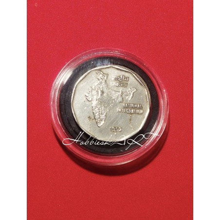 2 Rupees Rare Coin of National Integration 1992 Noida Mint