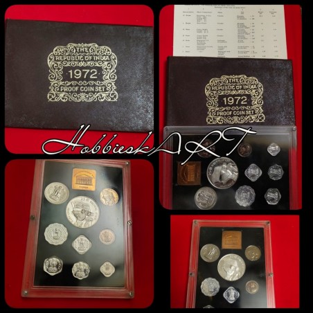 1972 EX RARE PROOF SET REPUBLIC INDIA OF BOMBAY MINT WITH BOX AND ...